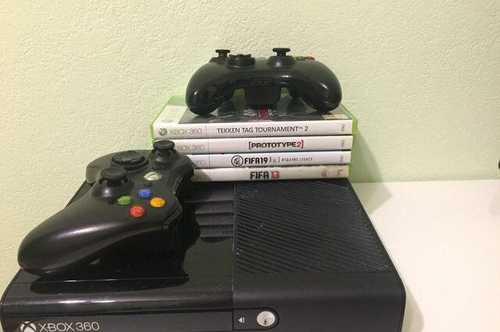 Xbox 360 e 500гб 2 дж 4 игры