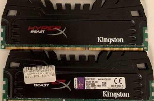 Озу DDR3 8gb (2x4gb) 2400 MHz Kingston Hyper X Be