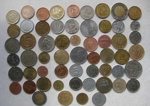 Подборка из 58 монет 58 стран мира