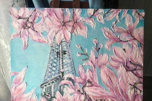 Картина «Париж весной» 70х50см, холст