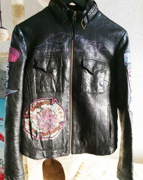ED Hardy кожаная куртка L Biker 1140EUR new