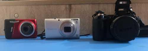 3 фотоаппарата Kodak, Nikon, Canon