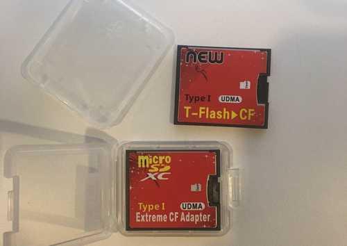 CF flash адаптер с micro sd