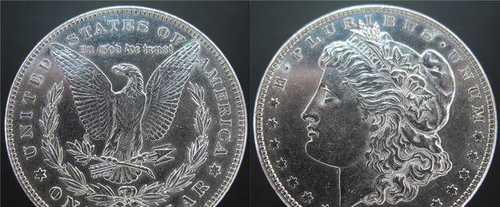 Доллар Моргана США Серебро 900, 26.8 г. разных лет