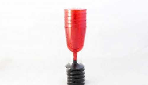 Фужер-бокал для вина 200мл, Красный, низкая черная