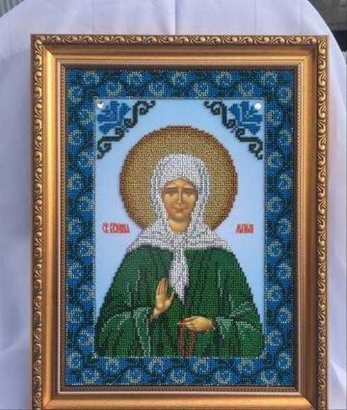 Икона Святой Матроны Московской Вышивка Бисером