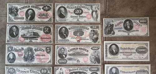 Качественные копии банкнот США c В/З 1874-1878 год