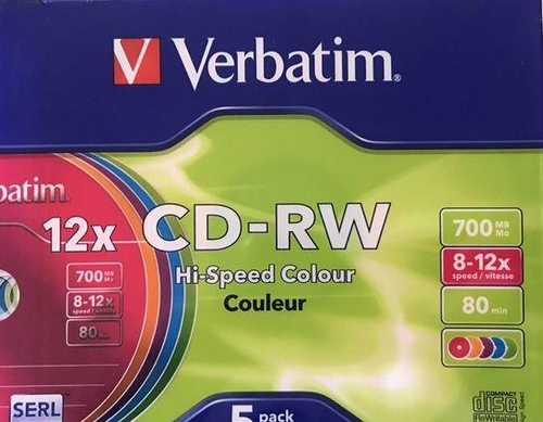 CD-RW Verbatim, 5 штук