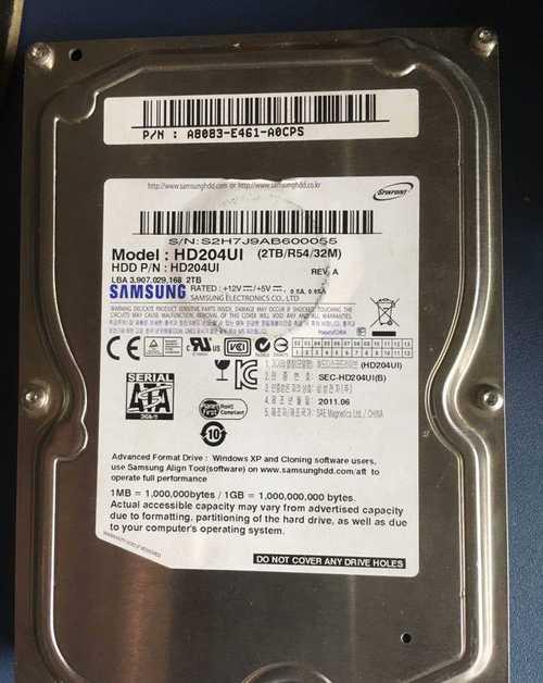 Жесткий диск (HDD) 2TB SAMSUNG HD204UI (SATA)