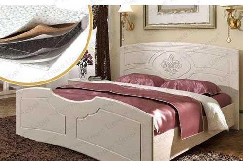 Двухспальная кровать с матрасом Лилия