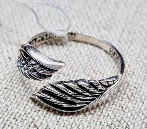 Серебряное кольцо Крылья Ангела с молитвой