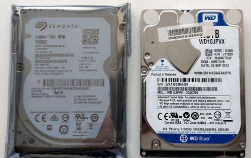 WD Seagate SATA HDD 2.5" 1Tb и 500Gb для ноутбуков