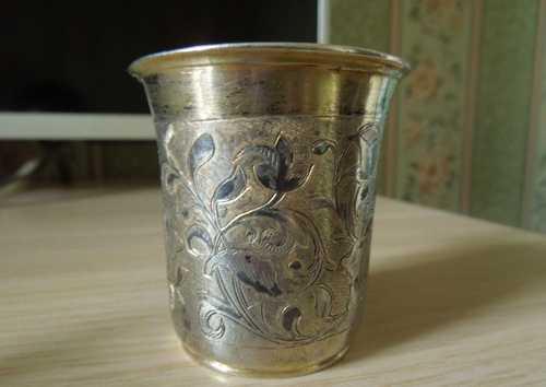 Серебряный стакан 1844 г. чернение рокайли