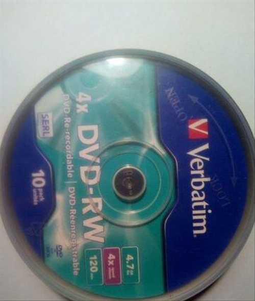 Продам диски DVD-RW Verbatim 4,7 GB Cake box 10 шт