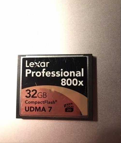 Карта памяти CF Lexar Professional 32GB 800x