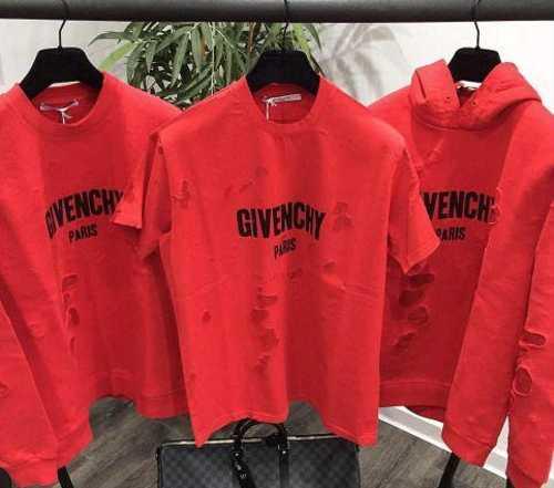 Givenchy Paris logo красная футболка