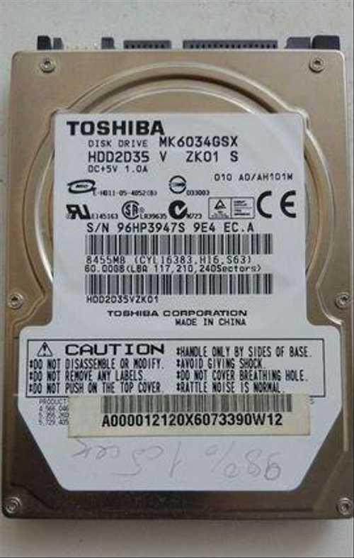 Жесткий диск Toshiba hdd 60 Gb 2,5