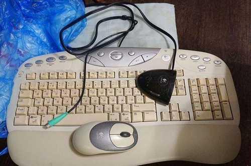 Клавиатура беспроводная logitech cordless + мышь