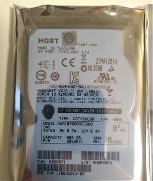 Жесткий диск EMC 600 гб V4-2S10-600