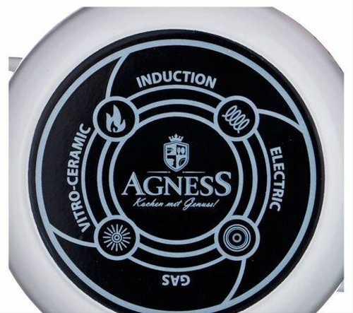 Agness кастрюля agness эмалированная, серия bellisimo 1,7Л диаметр16 см высота10 см (кор6шт.)
