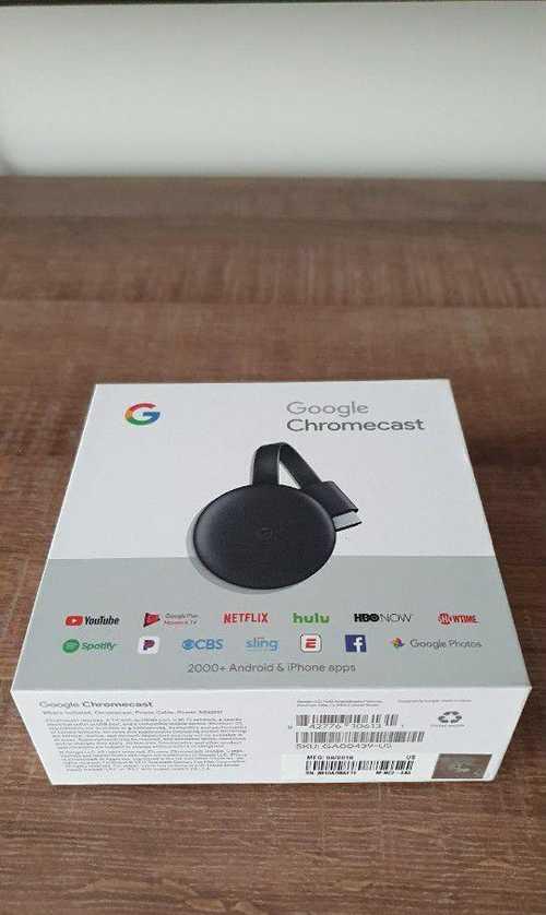 Медиаплеер Google Chromecast 2018 Full HD
