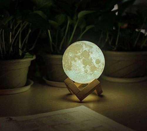 Лампа ночник Луна с тактильным управлением