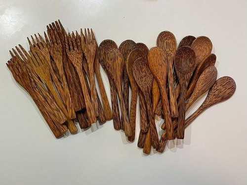 Бамбуковые вилки и ложки 18 комплектов
