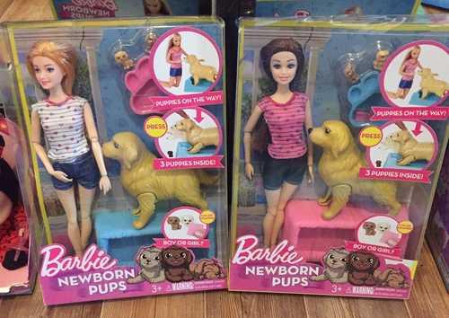 Барби с новорождёнными щенками