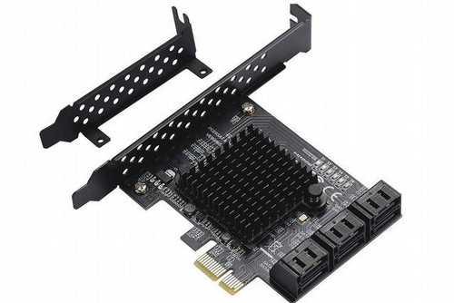 Контроллер PCIe x1 SATA 3. (6 портов, расширение)