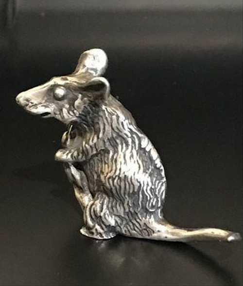 Серебро.Фигурка. "Мышь с колоском". К богатству