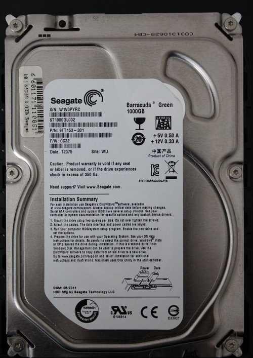 Жесткий диск Seagate Barracuda Green 1тб 5900RPM