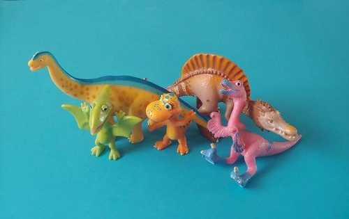 Фигурки "поезд динозавров" - 5 динозавров
