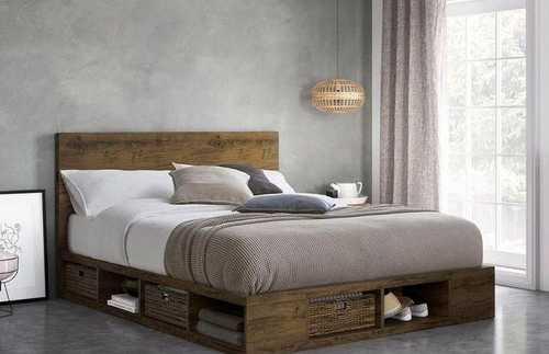Кровать в стиле лофт из дерева