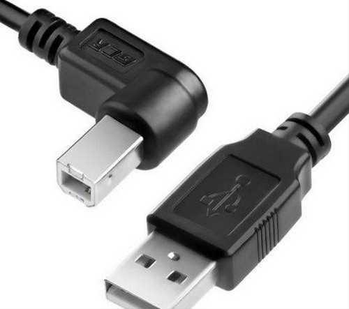 Кабель Greenconnect 0.5m USB 2.0 AM/BM угловой чер