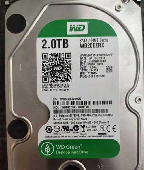 HDD 2Tb WD Green новый