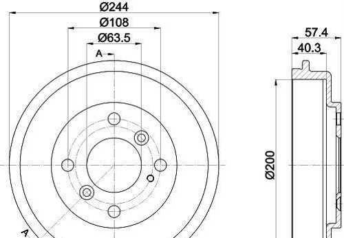 Барабан тормозной для а/м Ford Fiesta VI (08) d200 trialli