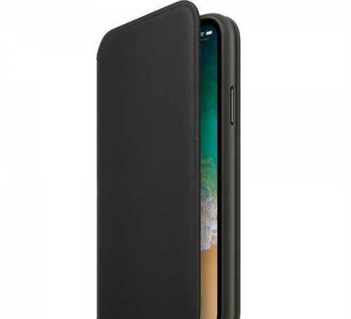 Кожаный чехол Folio для iPhone X, чёрный цвет