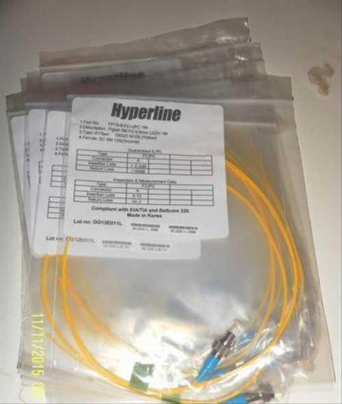 Hyperline пигтейл FC/Hyperline патч-корд MM62.5/12