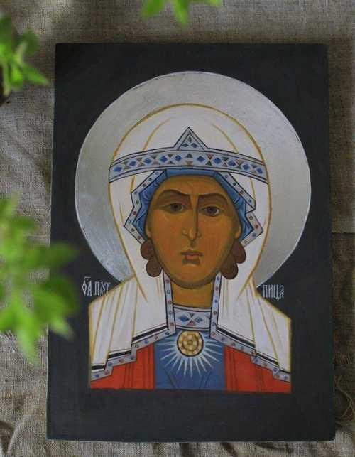 Икона Святой Параскевы Пятницы, рукописная