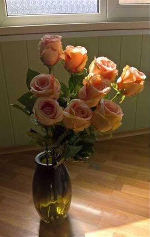 Розы силиконовые 9 шт 75 см