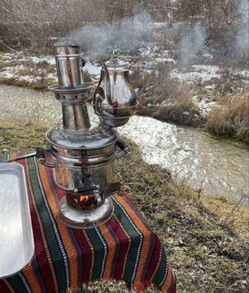 Самовар турецкий с чайником на дровах 4л - 2.7.г