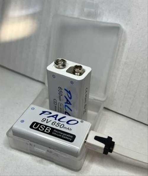 Аккумулятор крона 9v, 6f22, Li-ion USB