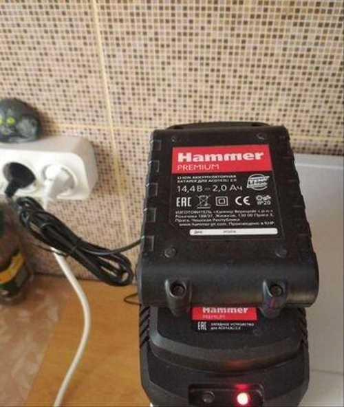 Зарядное "Hammer" premium с аккумулятором 14.4в