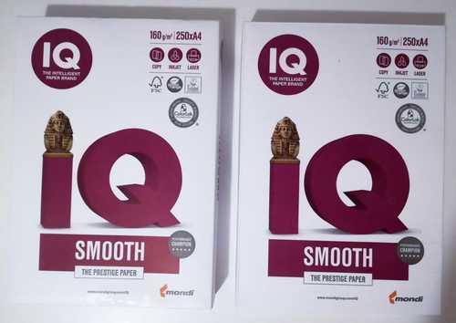 Бумага IQ Smooth А4, 160 г/кв