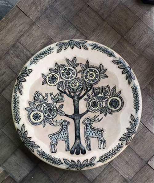 Тарелка настенная Блюдо Львовская керамика винтаж