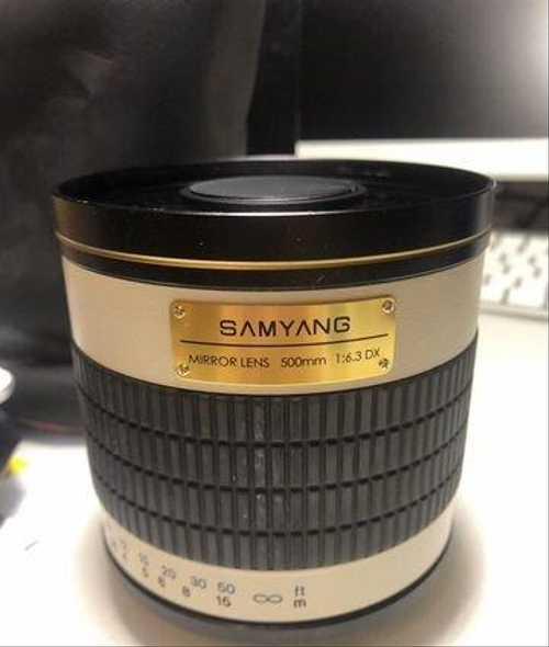 Объектив samyang mirror lens 500 mm; 1:6.3 DX