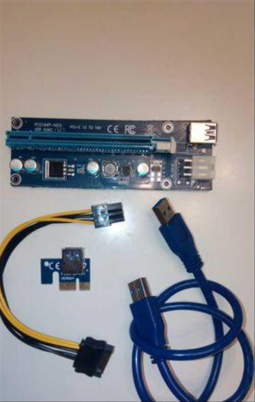 Райзера Ver006c 1x к 16xPCI Express Riser C 6 pin