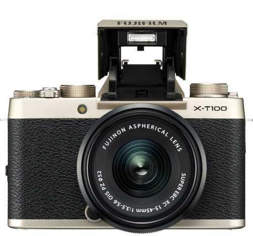 Фотоаппарат Fujifilm X-T100 Kit 15-45mm Gold