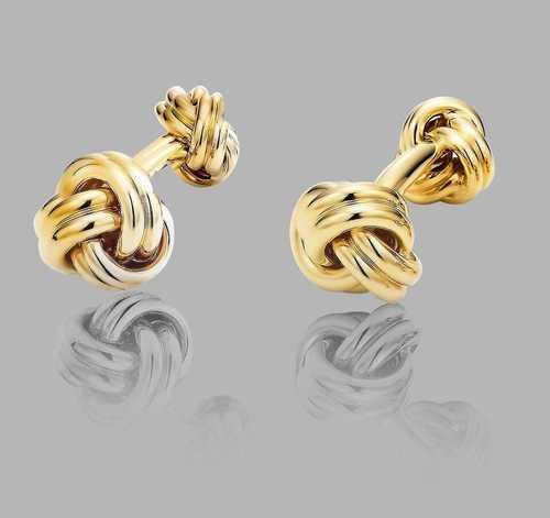 Золотые запонки Tiffany & Co Knot