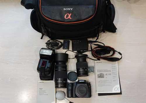 Фотоаппарат Sony A100 + 2 объектива + вспышка